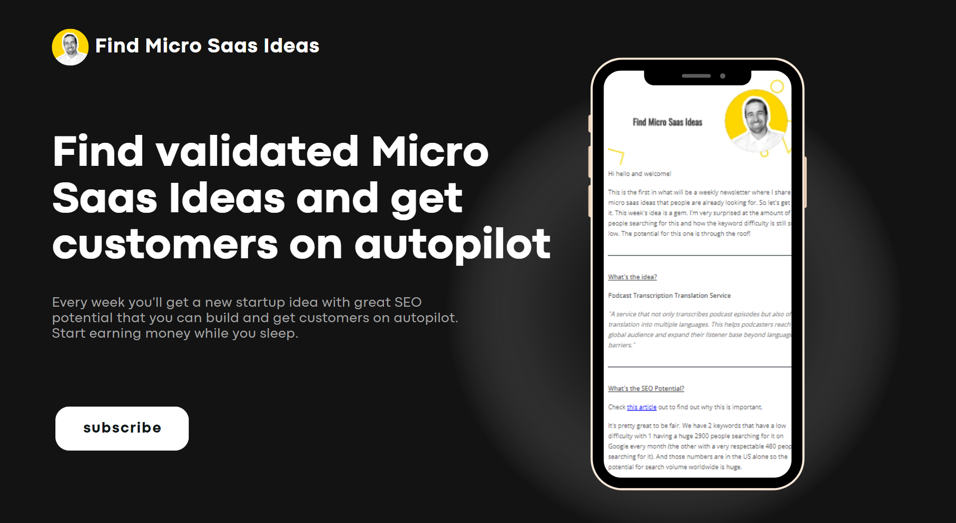 Subscribe to the Find Micro Saas Ideas Newsletter